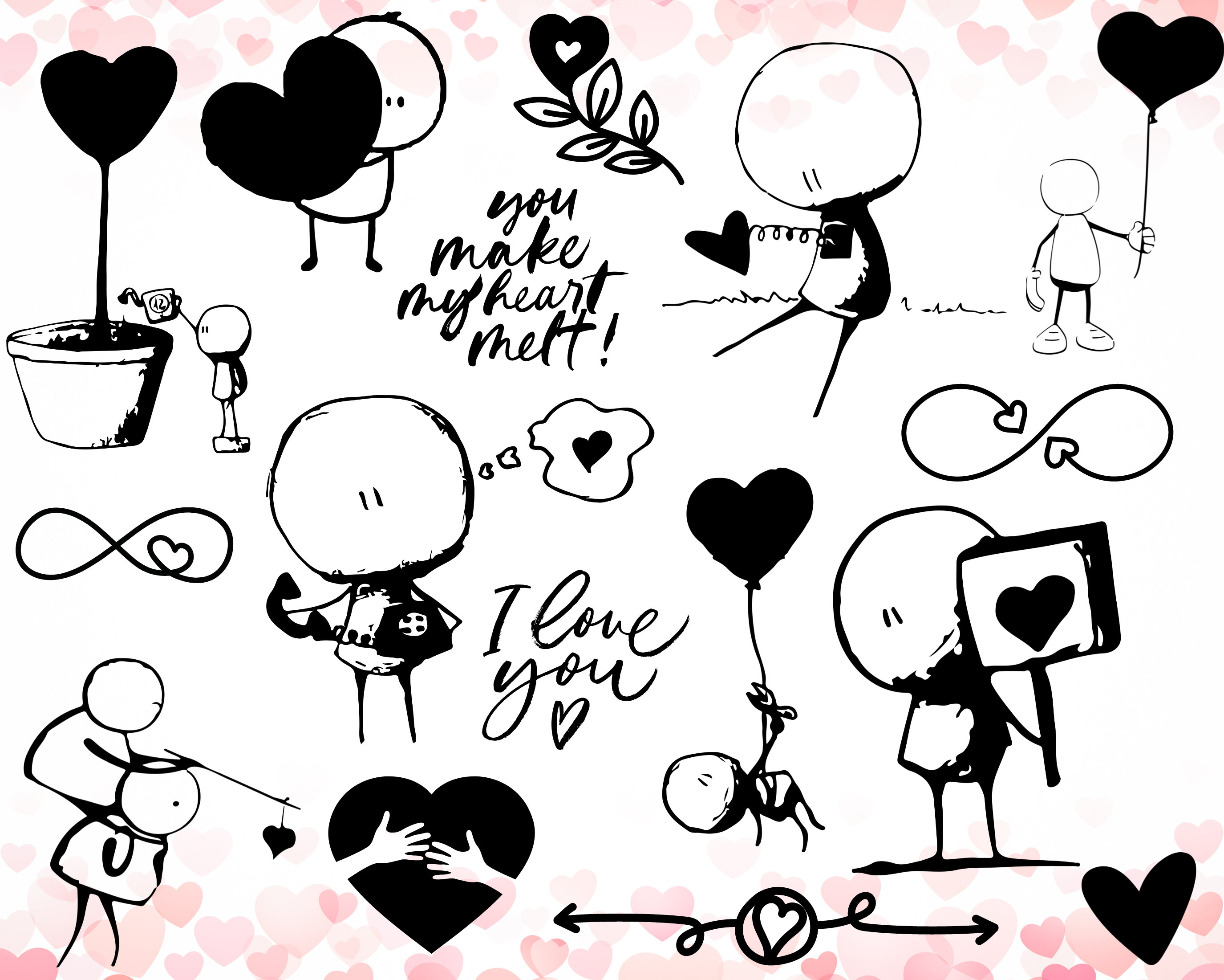 Love SVG Png Dxf Eps Ai Bundle, Couple Clipart, Heart Svg,infinity Svg ...