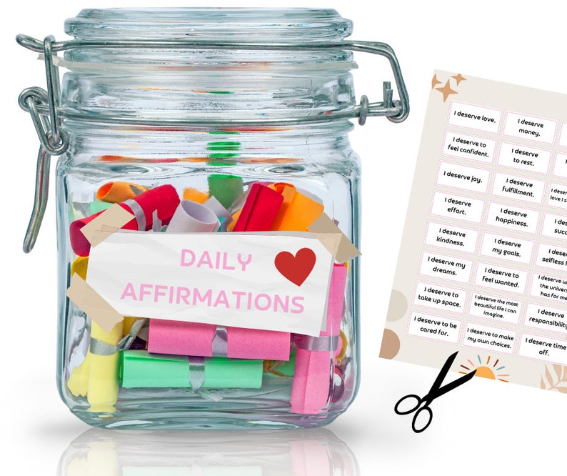 365 Daily Affirmations Printable Bundle: Positive Jar Quotes (digital ...
