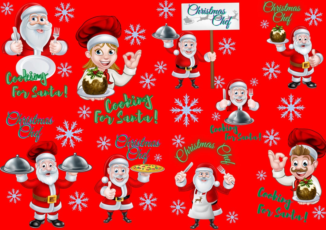 Christmas Cooking SVG Png Sublimation Bundle, Santa Xmas Chef ...