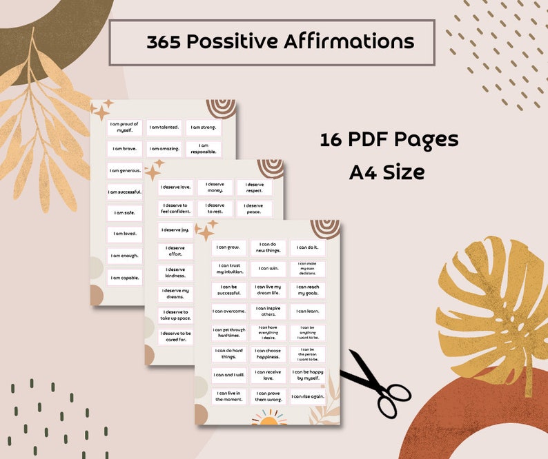 365 Daily Affirmations Printable Bundle: Positive Jar Quotes (digital ...