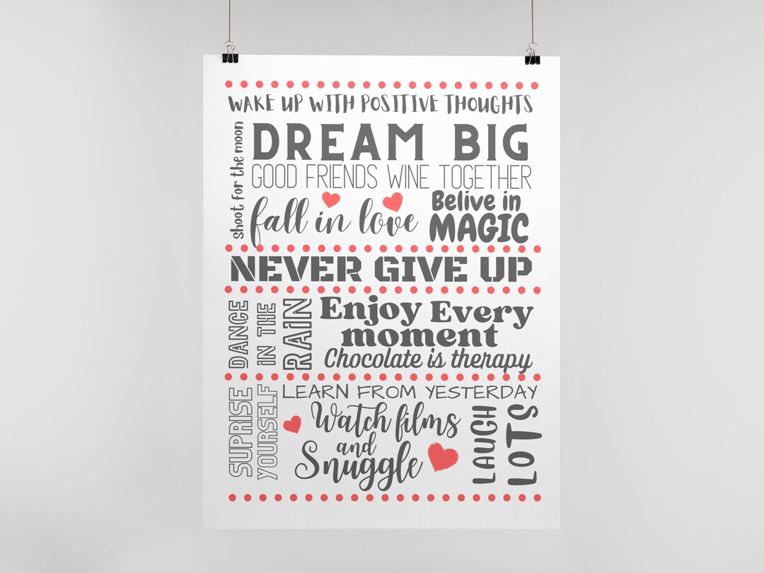 Motivational Quotes, Positive Quote Art, Motivational Decor, Success ...