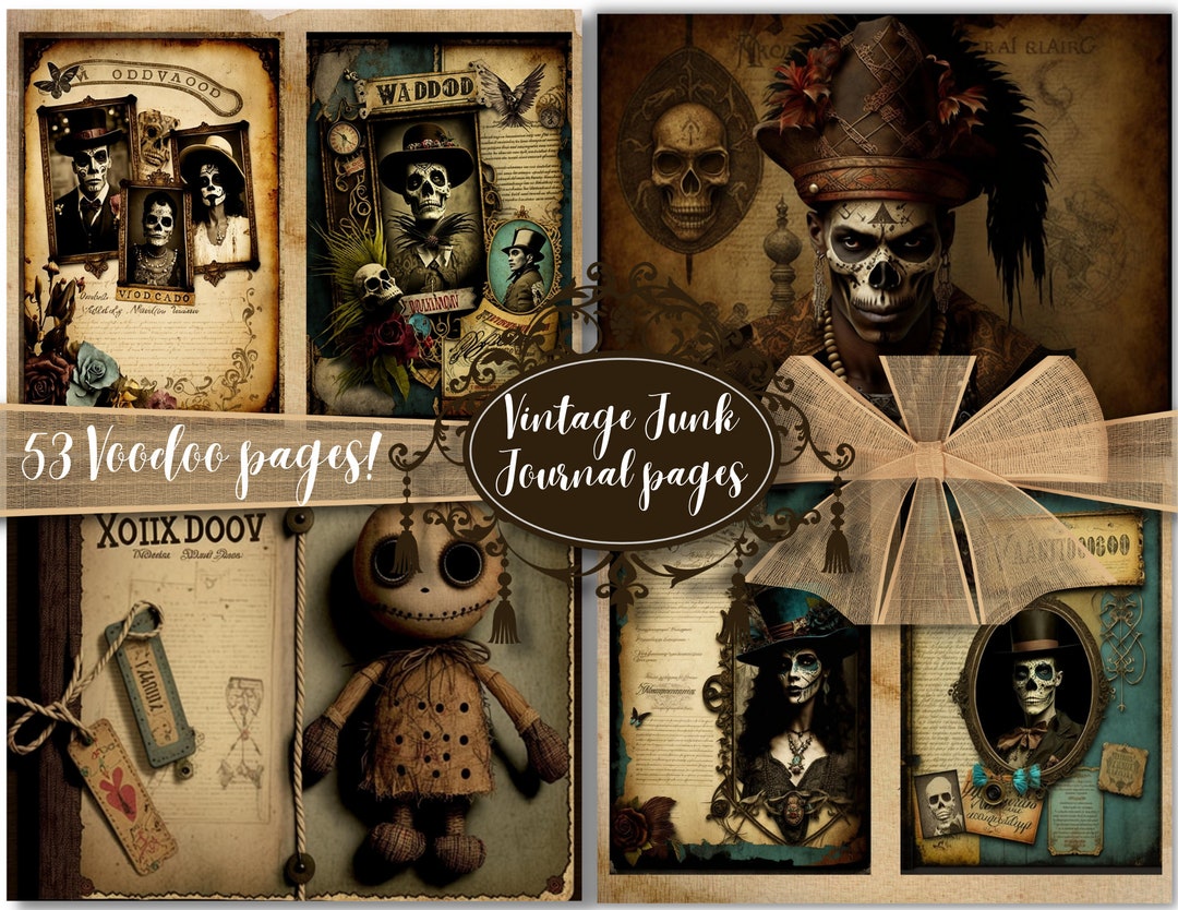 Voodoo Vintage Ephemera Bundle Pack, Junk Journal Pages Scrapbook ...