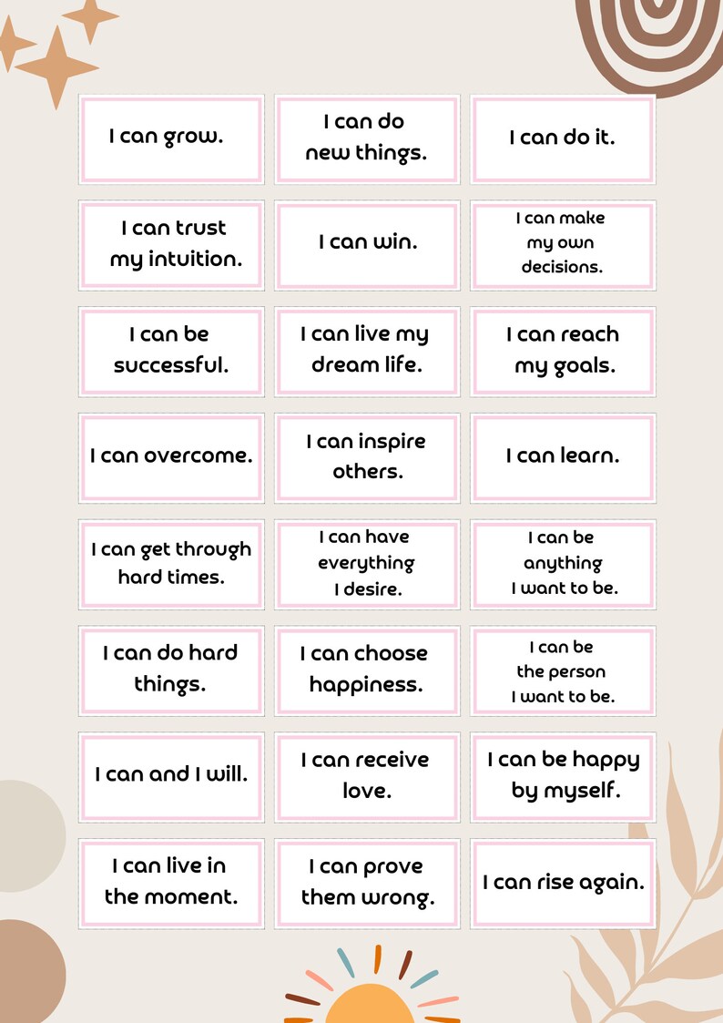 365 Daily Affirmations Printable Bundle: Positive Jar Quotes (digital ...