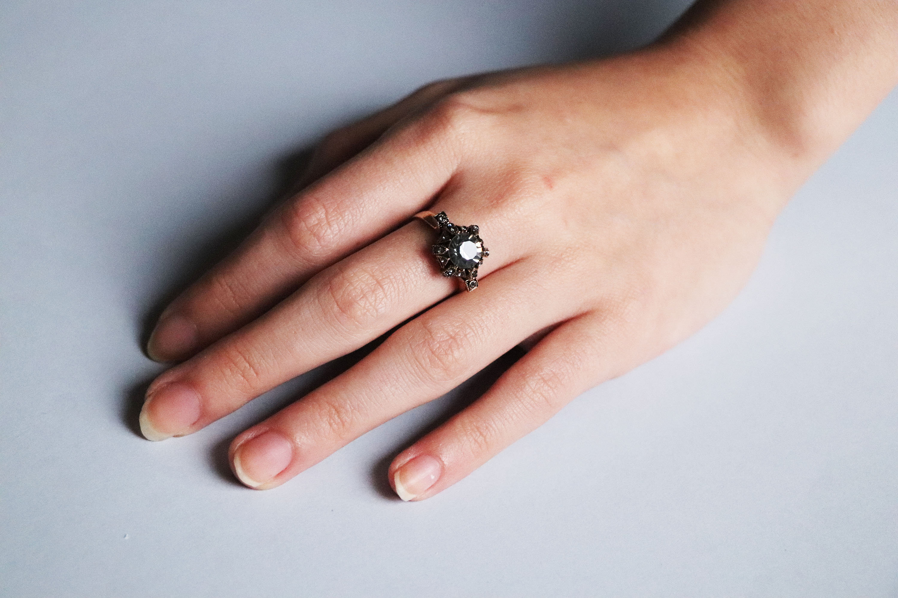 Bronze Crown of a Queen Design Engagement Ring, Marcasite Stones Unique ...