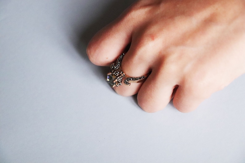 Bronze Arabian Palace Style Women Ring, Marcasite Stones Unique ...