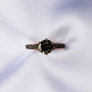 Bronze Engagement Ring: Gothic Art Deco Zircon & Marcasite Ring - Etsy