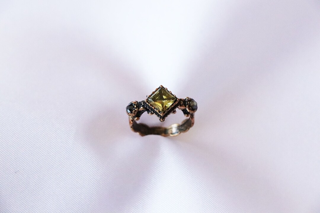 Bronze Gothic Ring: Victorian Marcasite Zirconia Women's Ring - Etsy