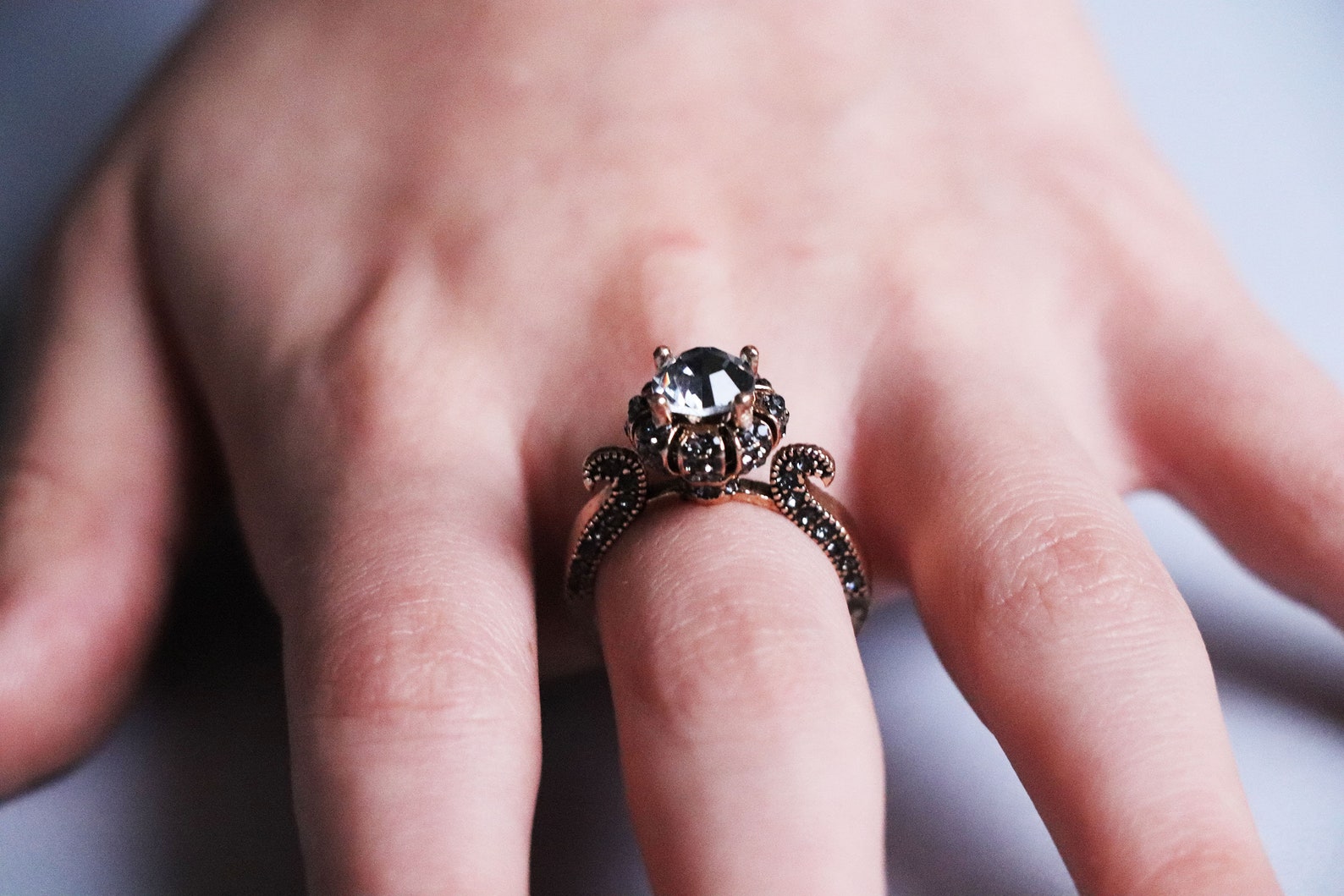 Bronze Arabian Palace Style Women Ring, Marcasite Stones Unique ...