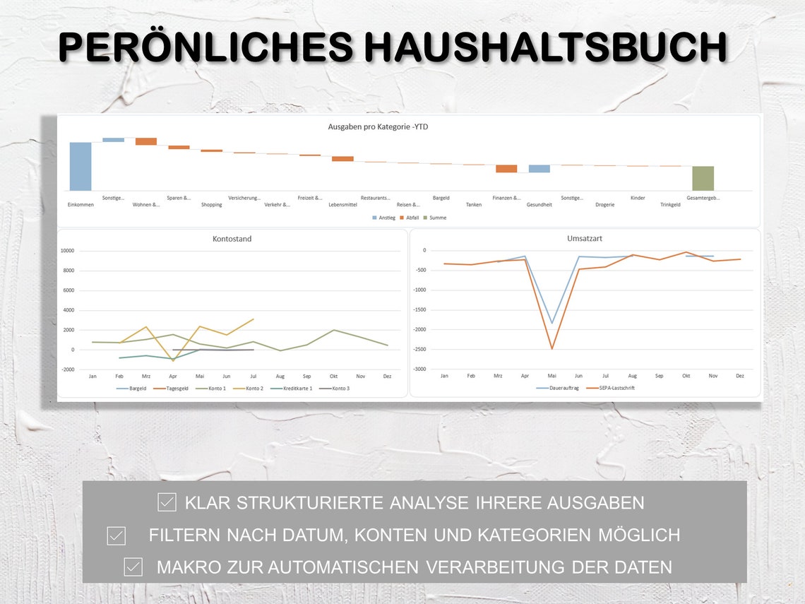 Haushaltsbuch Vorlage Excel Dashboard Finanzguru English Deutsch ...