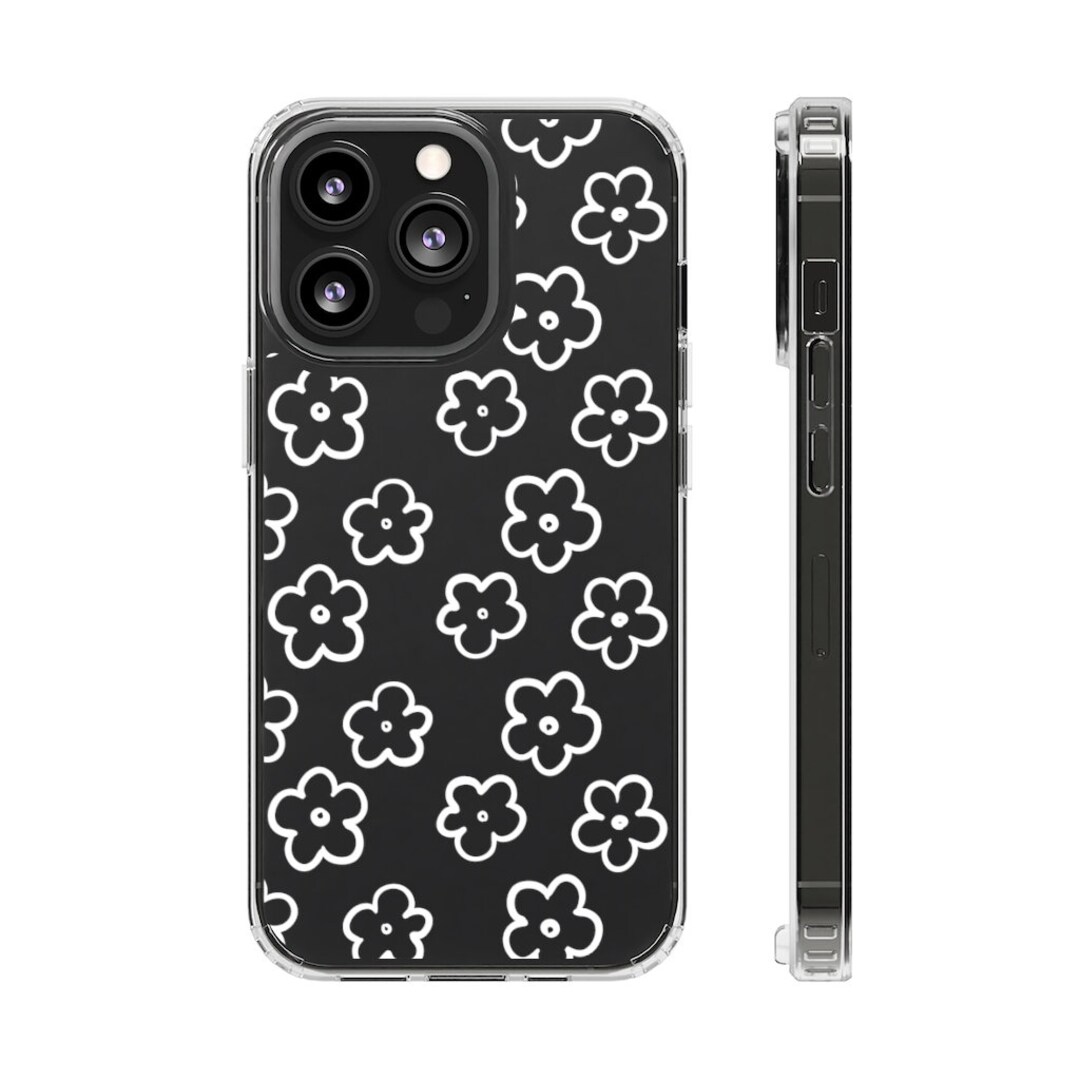 Clear Cases With White Cartoon Flowers - Etsy