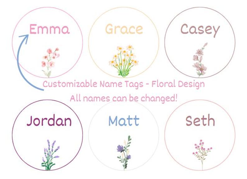 Customizable Name Tag, Printable Name Tag, Name Tags for Students, Name ...