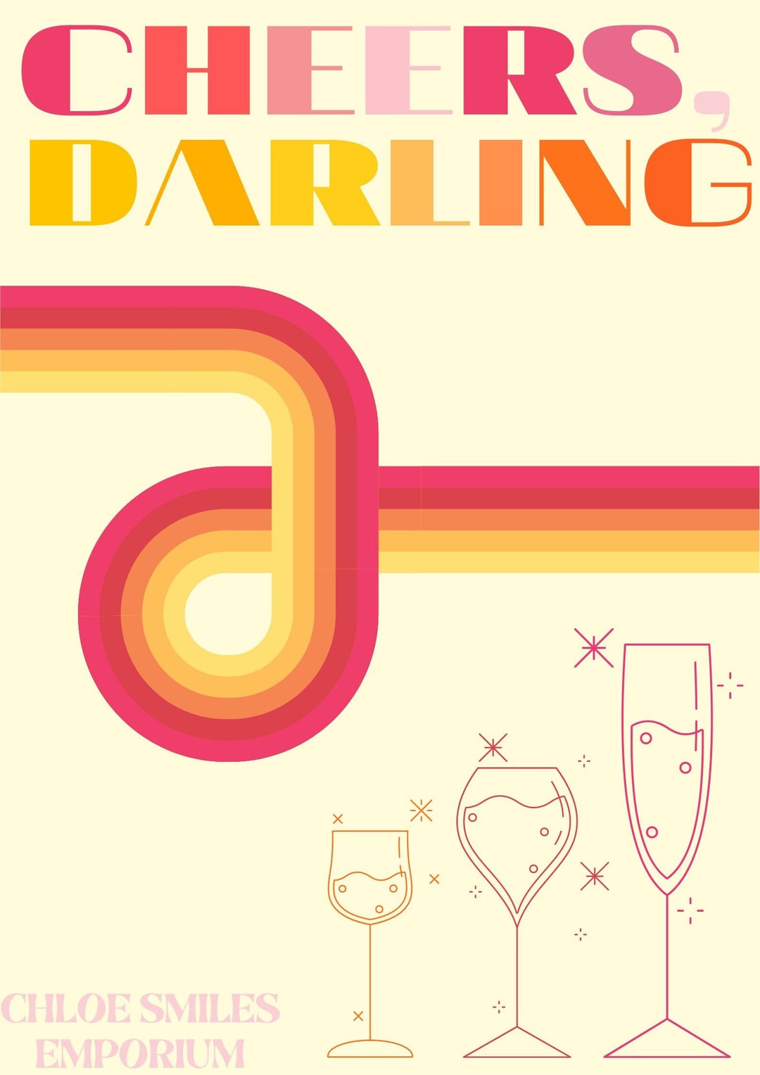 CHEERS DARLING digital Download - Etsy
