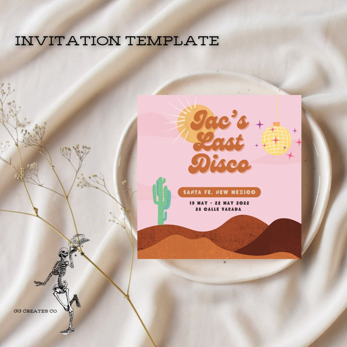 Desert Disco Bach Party Invitation, Bachelorette Party, Desert ...