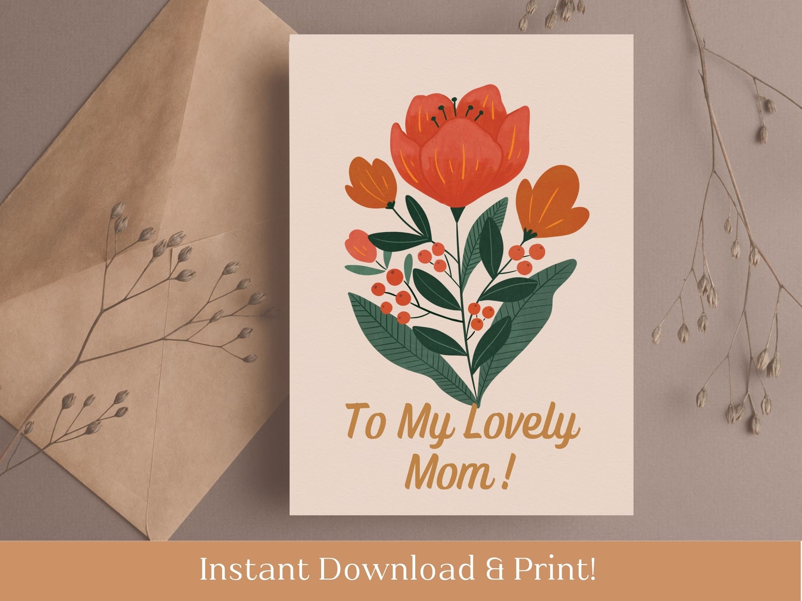 Printable Floral Mother's Day Cards by Joyberry Stationary - Etsy
