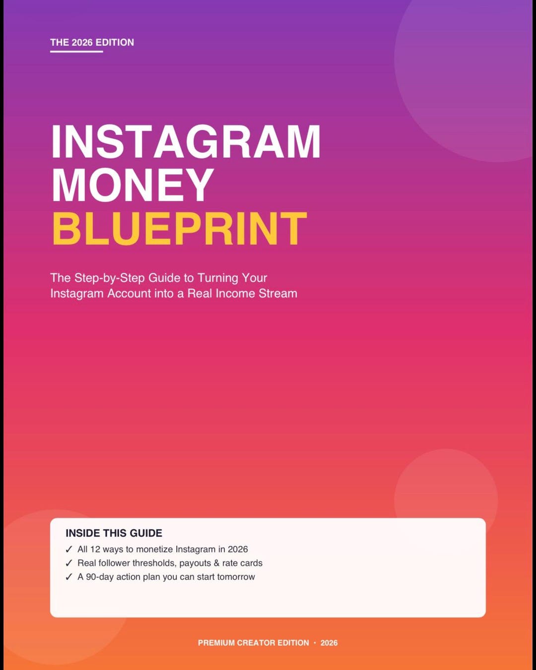 Buy Instagram Money Blueprint 2026 | Monetize Your Account Ebook ...
