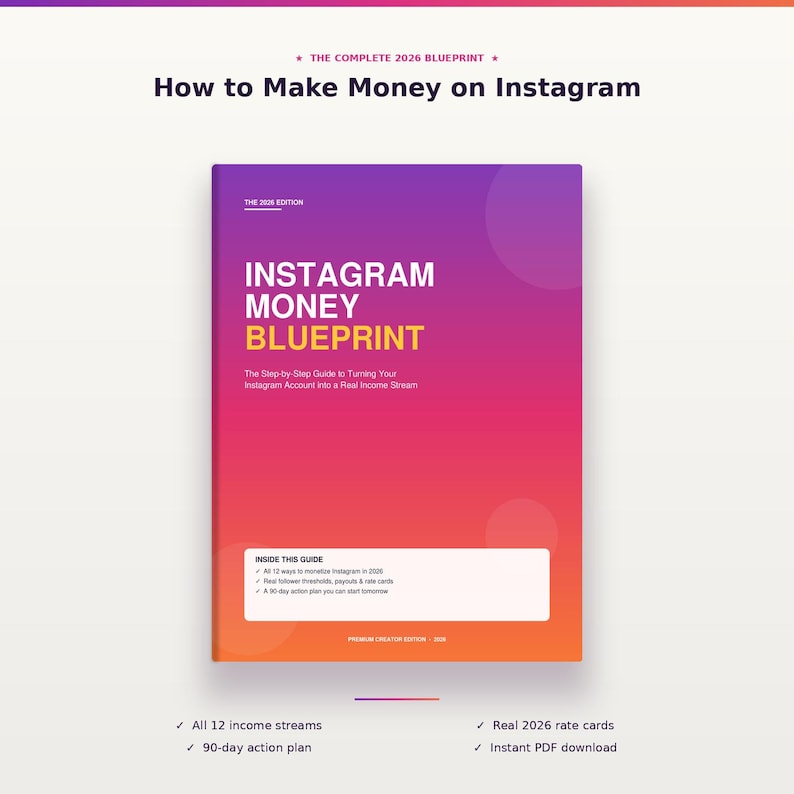 Buy Instagram Money Blueprint 2026 | Monetize Your Account Ebook ...
