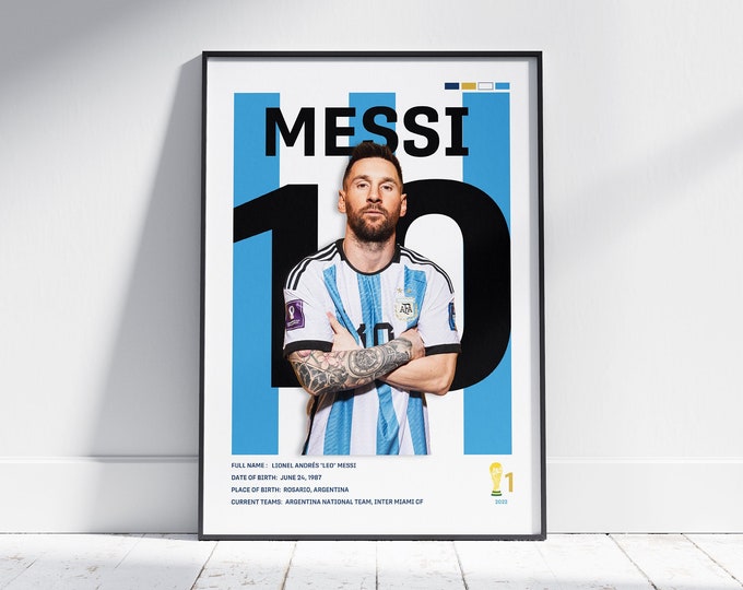 Lionel Messi Argentina, Printable A3 Sport Wall Art, Gift for Boy ...