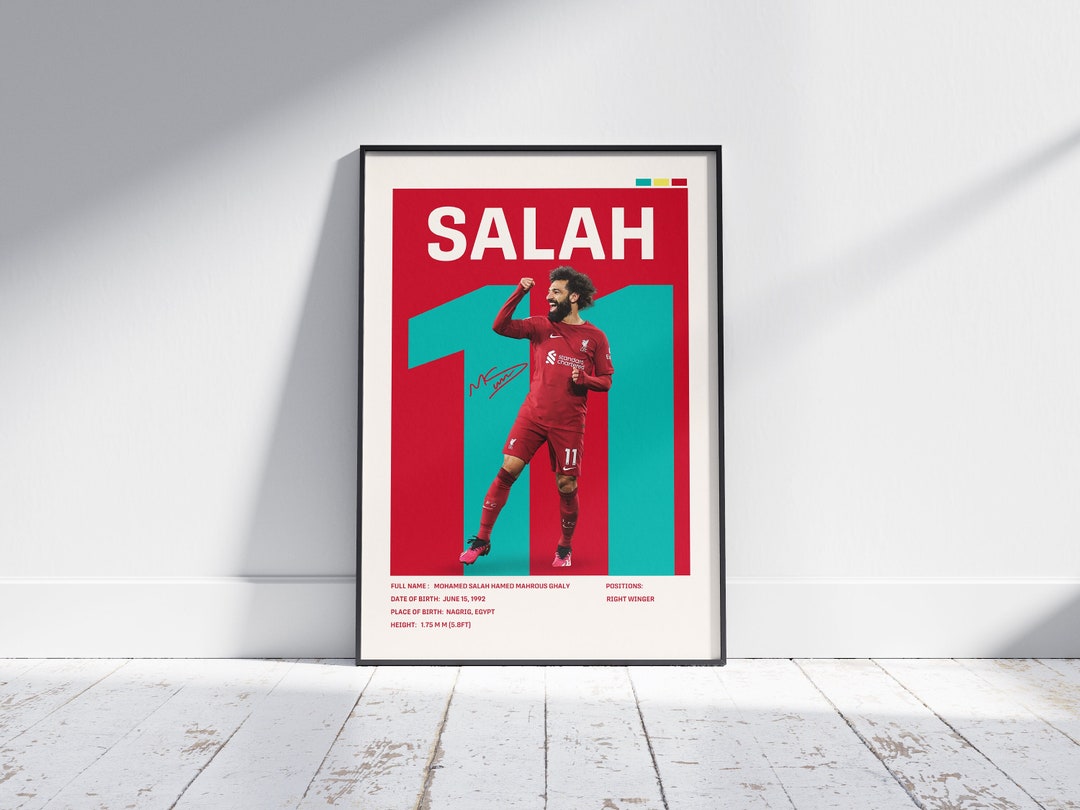 Mo Salah Poster,liverpool Poster,soccer Gifts,soccer Wall Art,sports ...