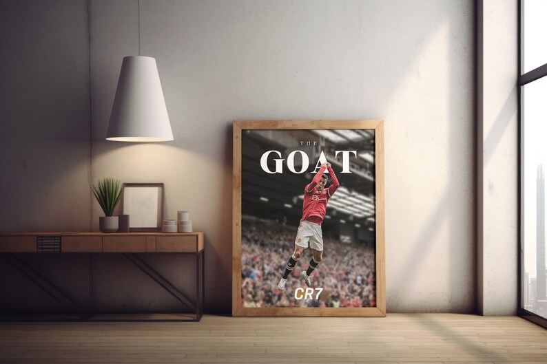 Cristiano Ronaldo Poster, Soccer Wall Art Gift, Sports Bedroom Poster ...