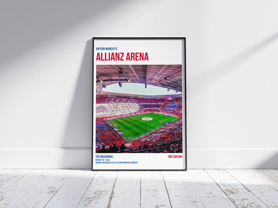 Bayern Munich Poster, Allianz Arena Poster, Soccer Gifts, Soccer Wall ...