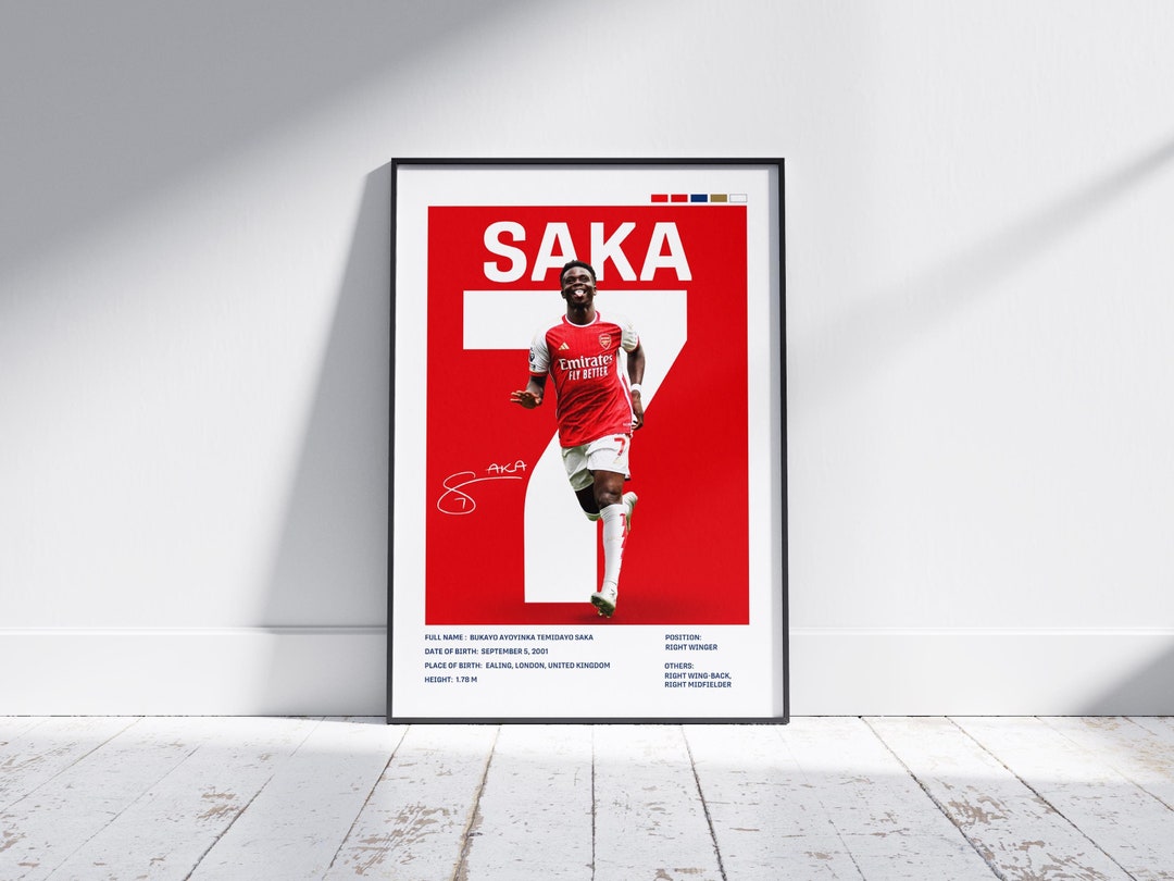 Digital Saka Poster, Saka Arsenal Poster, Bukayo Saka Poster, Mid ...