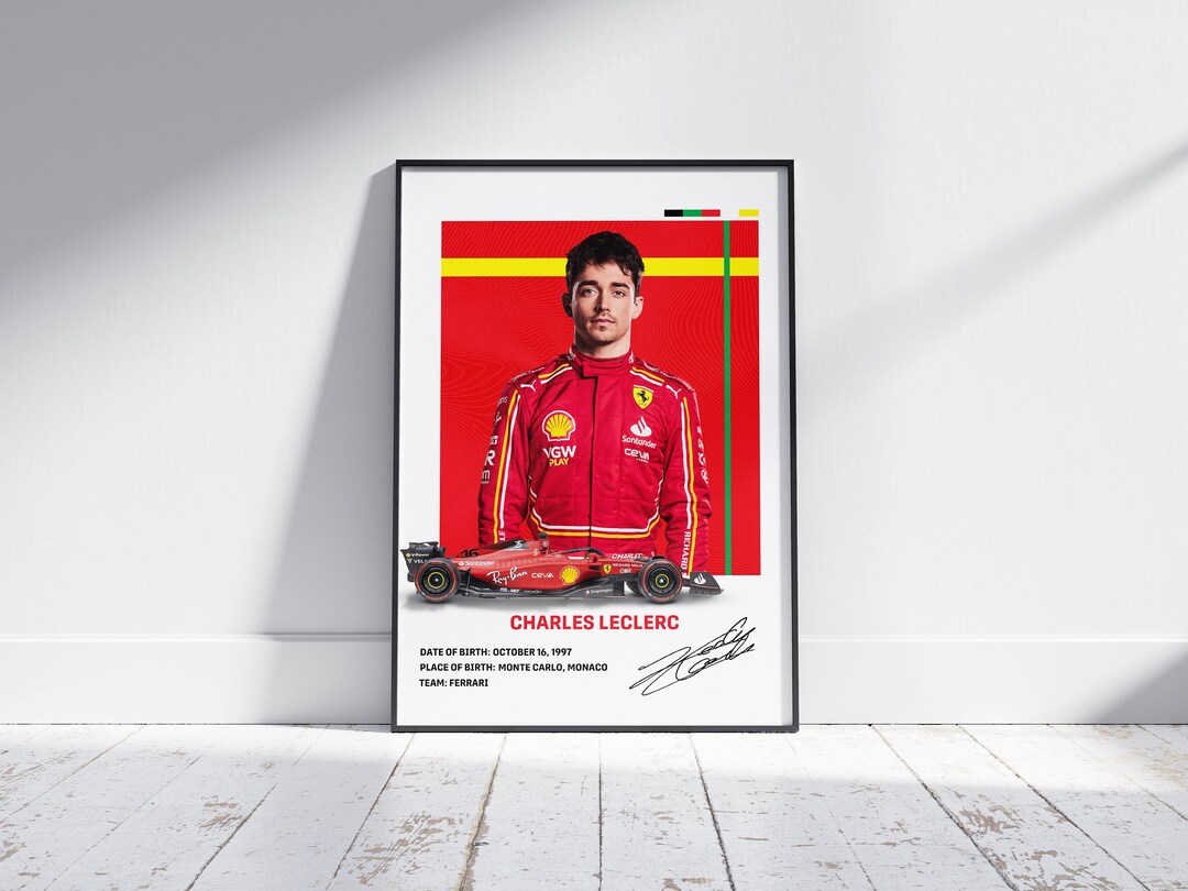 Charles Leclerc Poster, F1 Poster,formula One Poster, Ferrari F1 ...