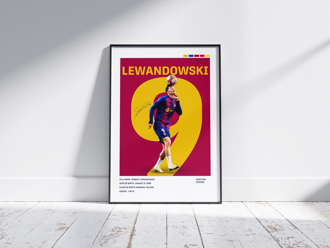 Robert Lewandowski FC Barcelona Poster – Robert Lewandowski 9 ...