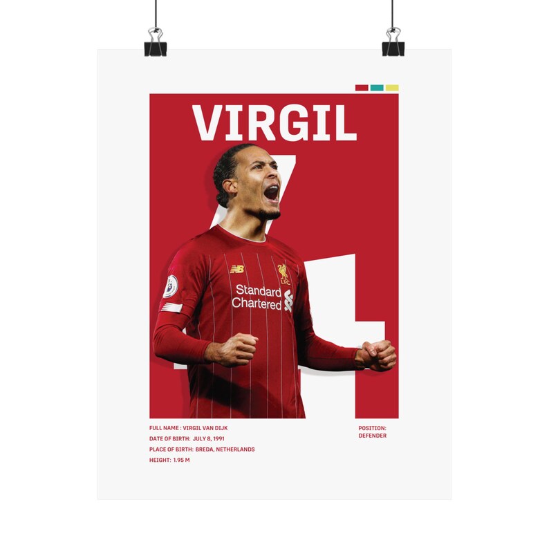 Virgil Van Dijk Liverpool Poster: Football Art Print (digital Download ...