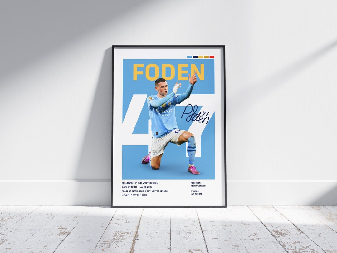 Phil Foden Poster: Manchester City Soccer Star Art (digital Download ...