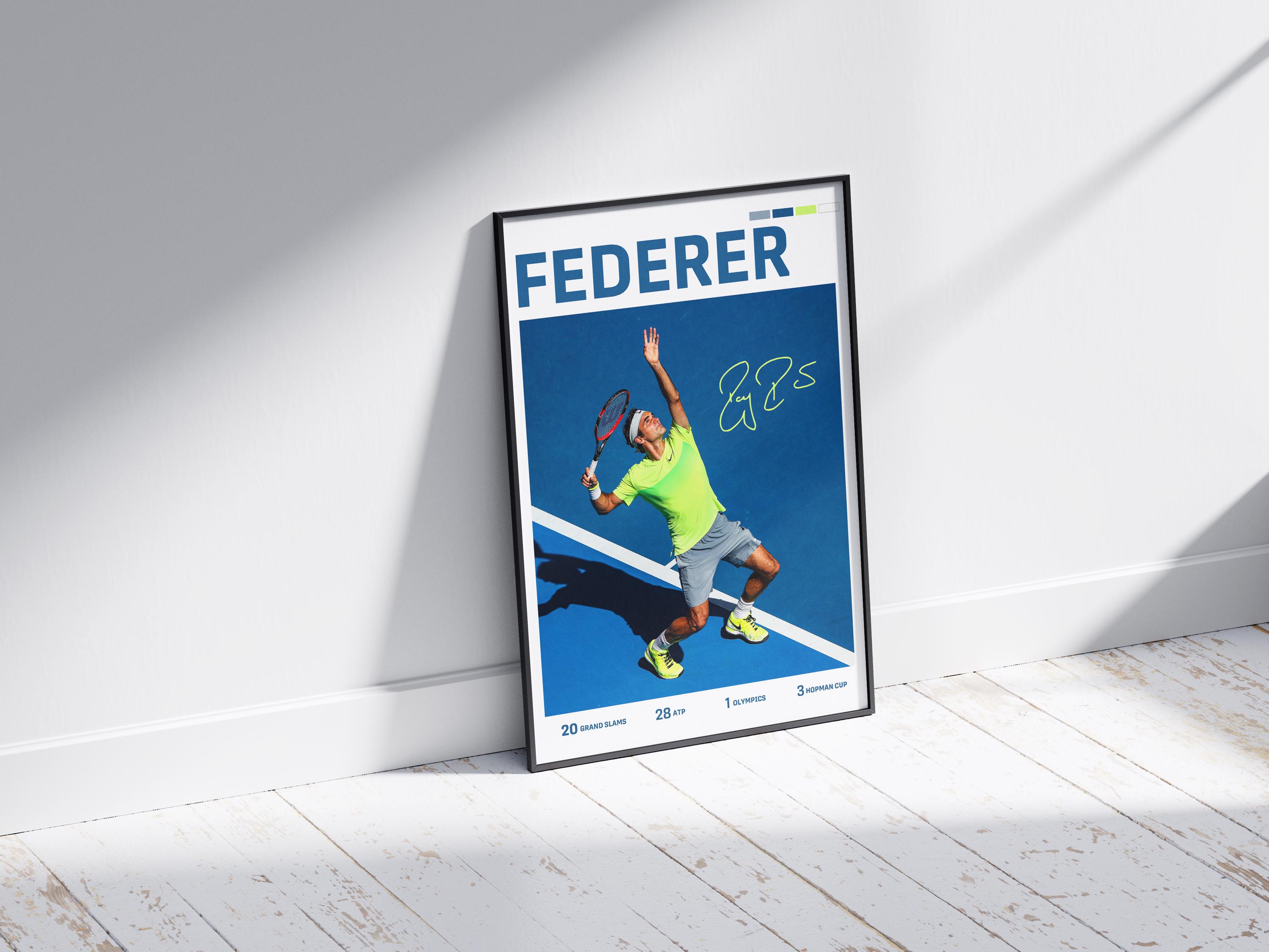 Roger Federer Poster, Federer Poster, Tennis Poster, Sports Bedroom ...