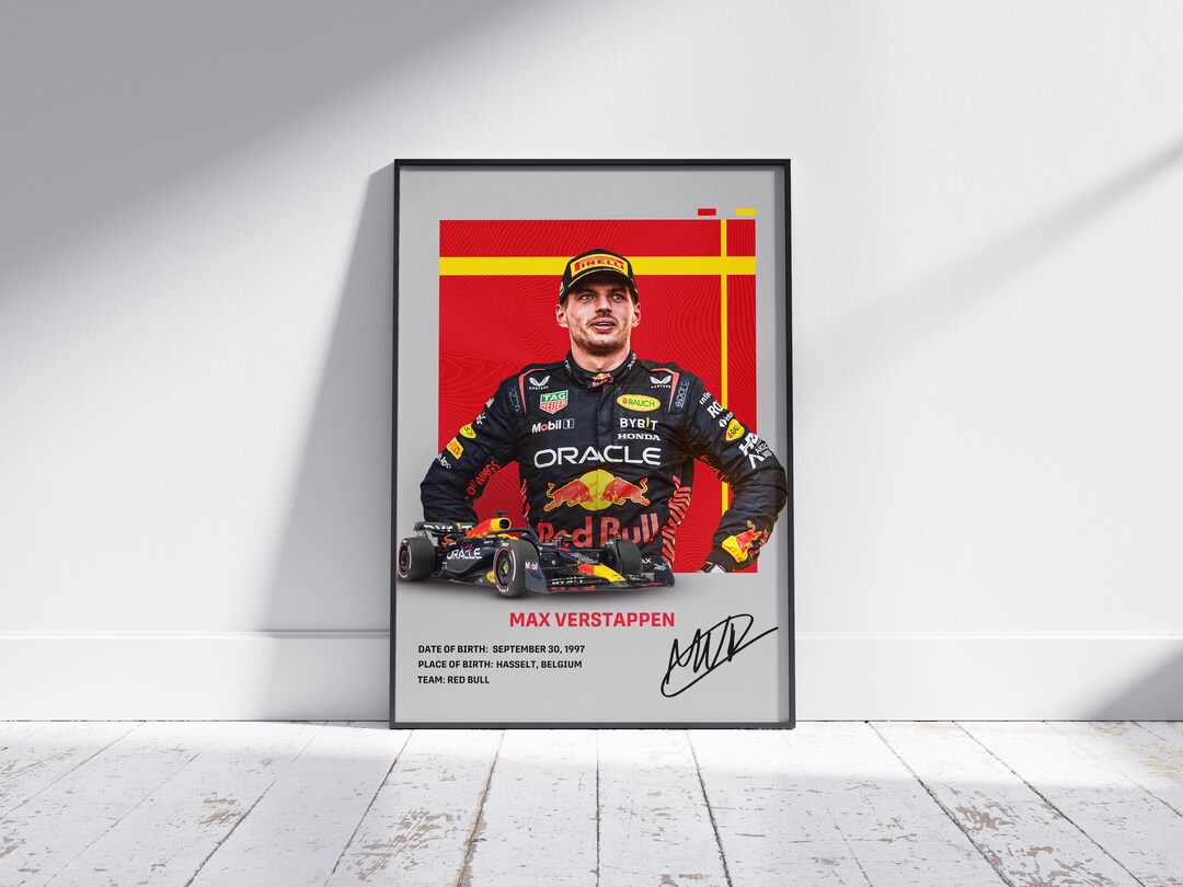 Digital Max Verstappen Poster, F1 Poster, Red Bull Racing Poster ...