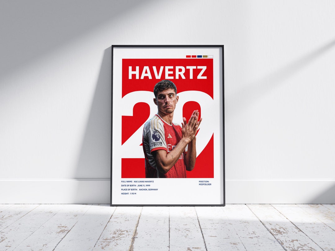 Kai Havertz Poster, Arsenal Poster , Soccer Gifts , Sports Bedroom ...