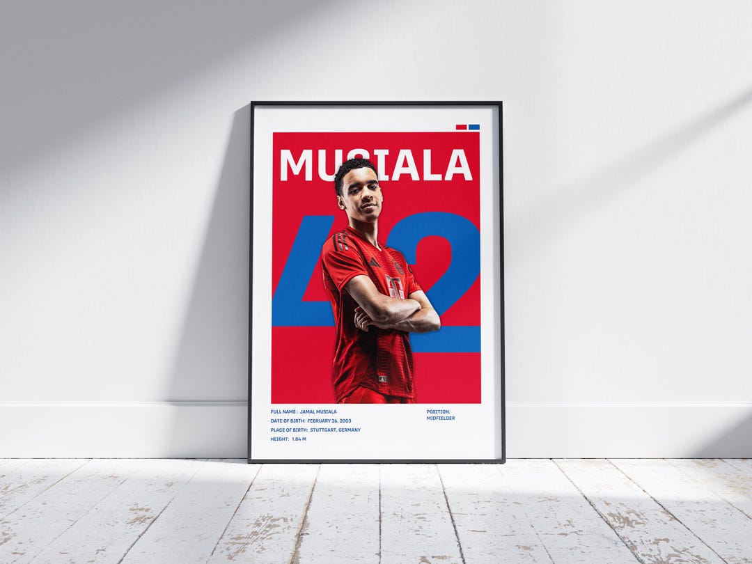 Jamal Musiala Poster | Bayern Munich Wall Art | Jamal Musiala Print ...