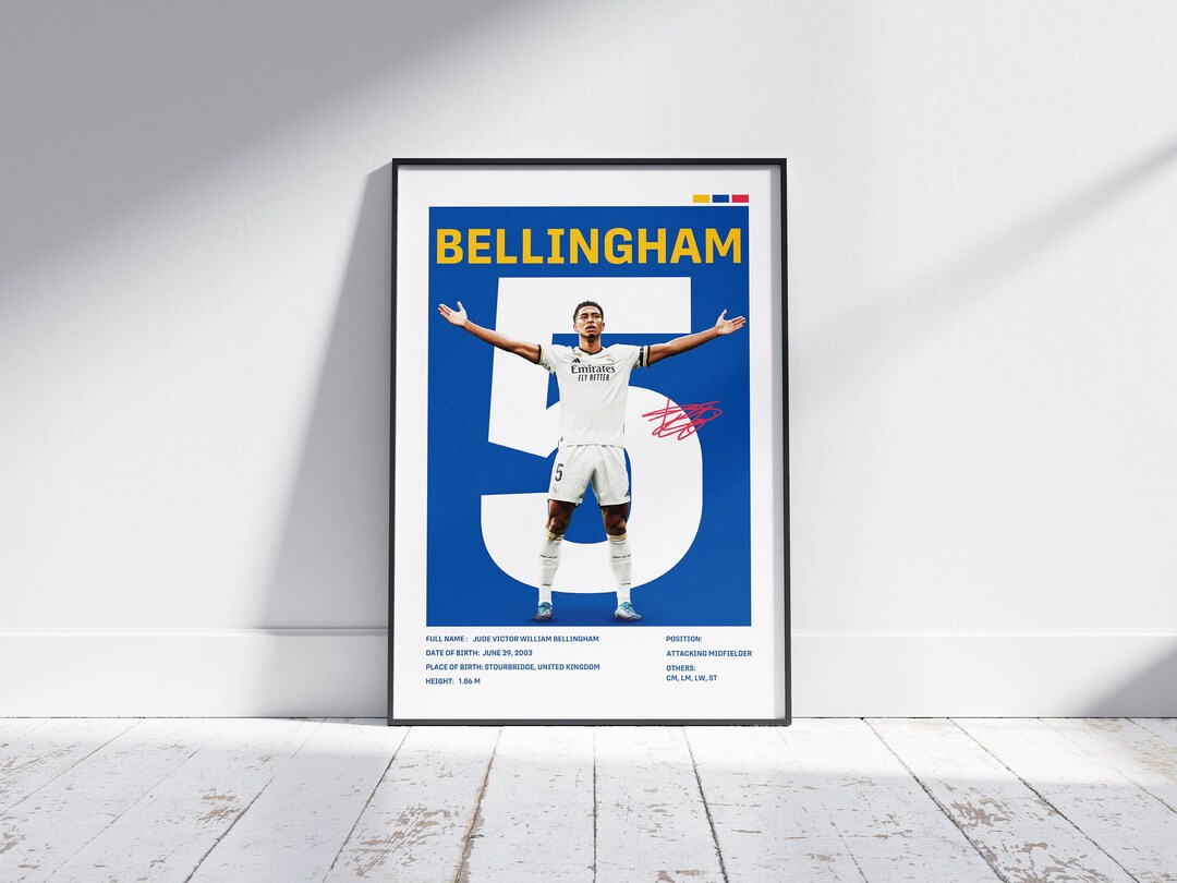Jude Bellingham Poster,bellingham, Real Madrid Poster,soccer Art Print ...