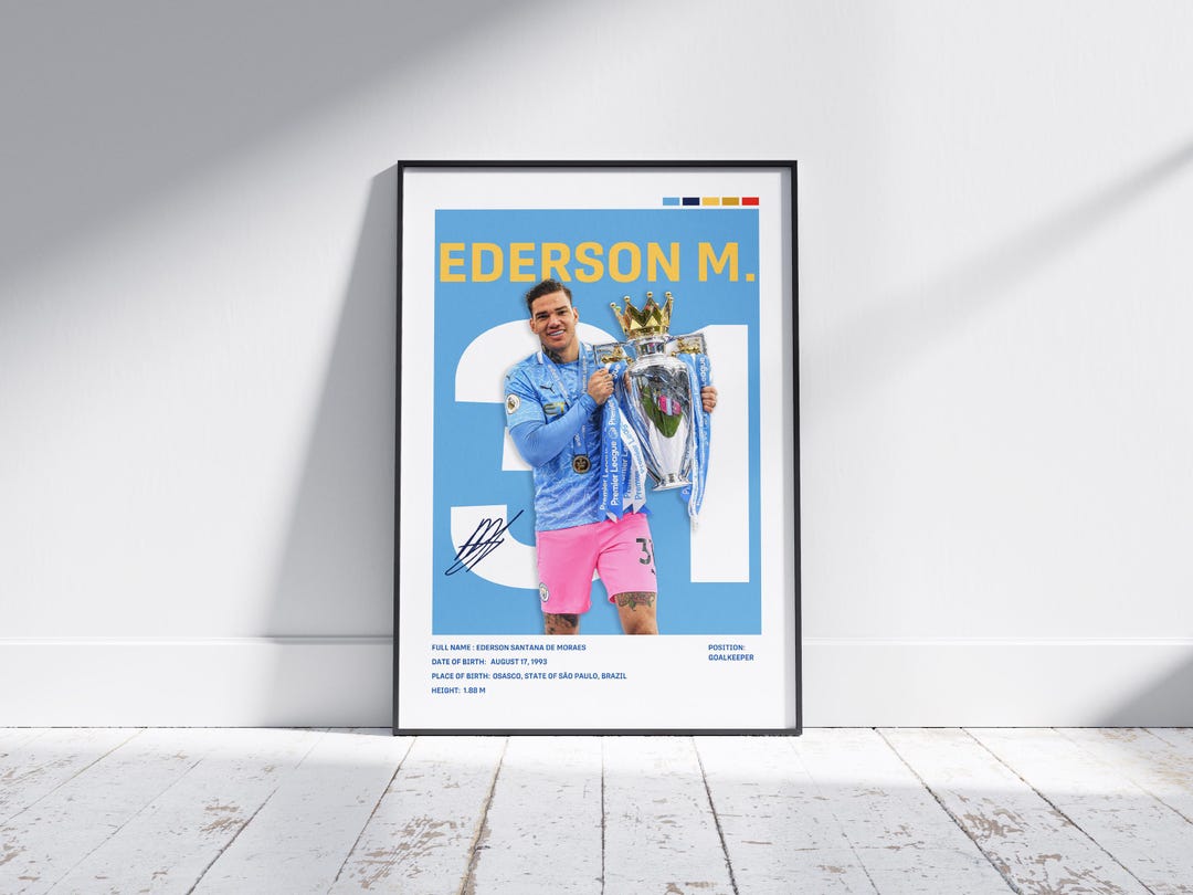 Ederson Football Poster | Manchester City Goalkeeper Art (digital ...