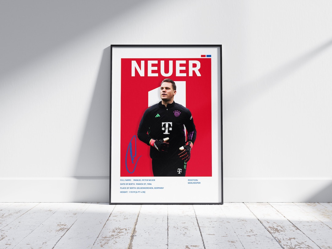 Manuel Neuer Poster, Bayern Munich Poster, Neuer Wall Art, Neuer Print ...
