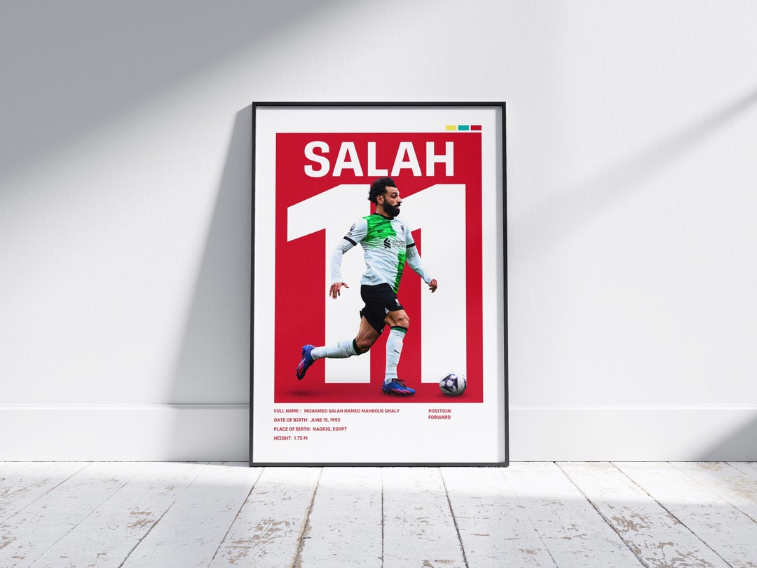 Mo Salah Poster, Liverpool Poster, Soccer Gifts, Soccer Wall Art ...