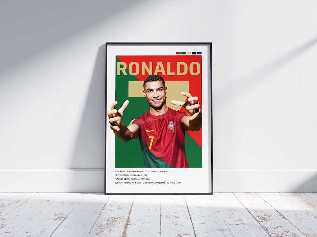 Cristiano Ronaldo Poster, Portugal Poster, Soccer Gifts, Soccer Wall ...