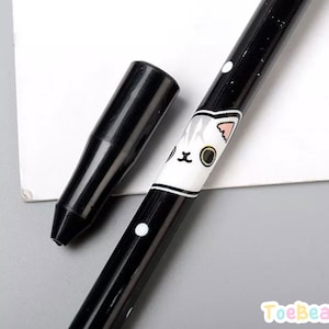 Kawaii Cat Gel Pens - Cute Cat Pens - Black and White - Black Ink ...