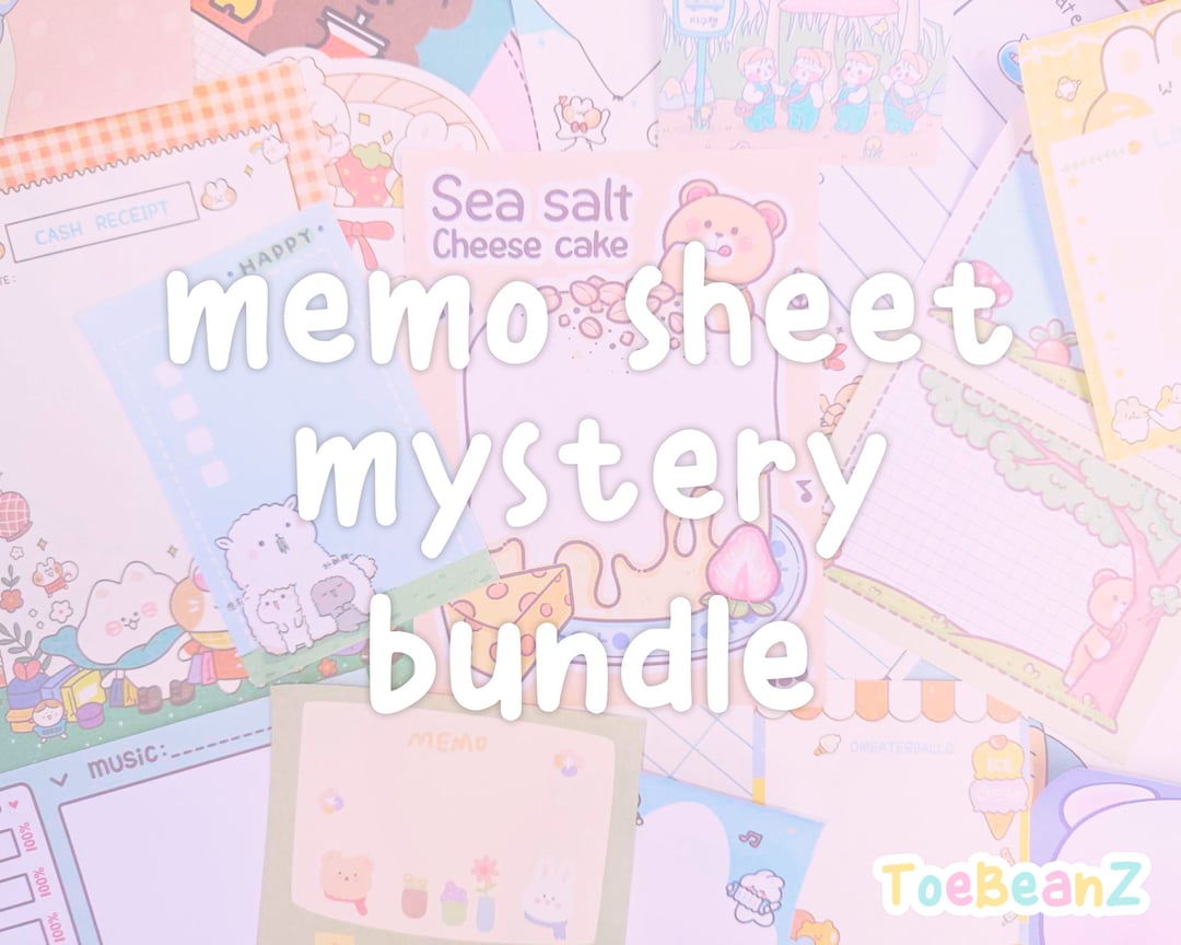 Cute Memo Sheets, Grab Bag, Mystery Memo Sheet - Kawaii Cute Memos ...