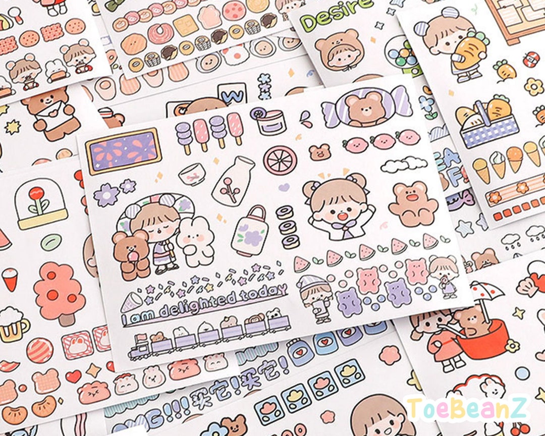 Cute Kawaii Sticker Book Sheets - Mystery Sticker Sheet Bundle ...