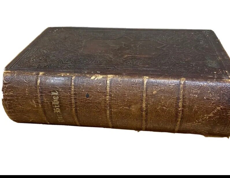 1863 German Holy Bible Antique Vintage American Tract Society New York ...