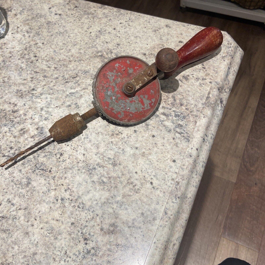 Vintage Egg Beater Style Hand Drill Brace MADE IN USA With Drill Bit ...