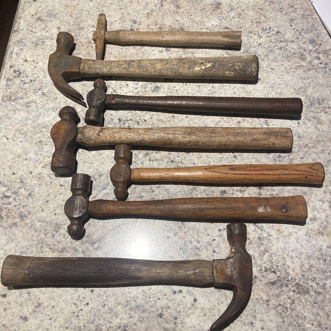 Lot of Seven Vintage Hammers Rustic Aged for Collectors - Etsy