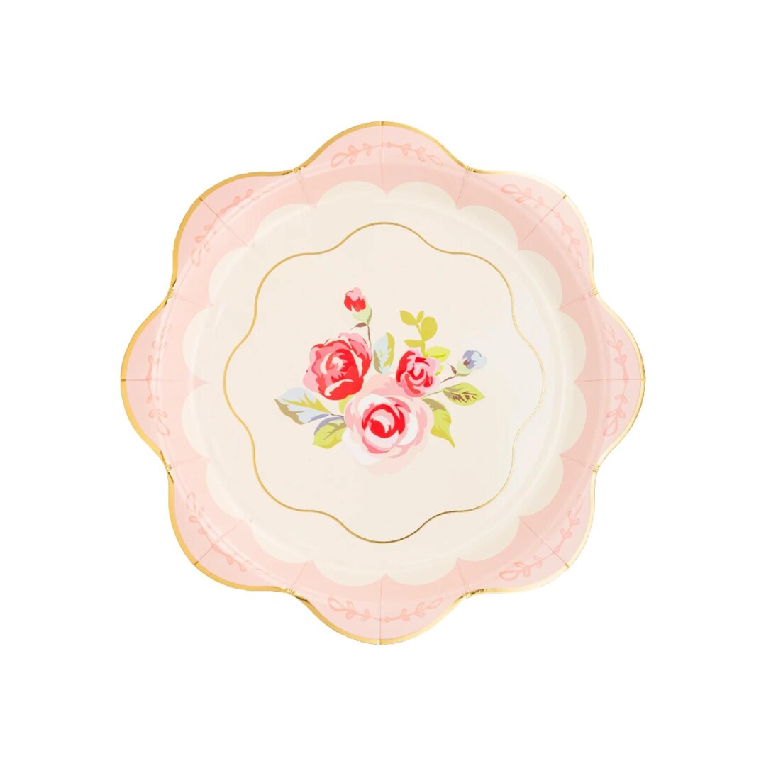 Floral Tea Party Paper Plates, Tea Party Plates, Spring Plate, Tea ...