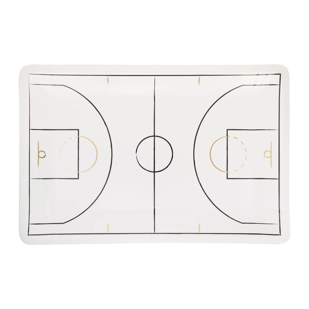 Basketball Court Paper Plate, March Madness Party, Basketball Decor ...