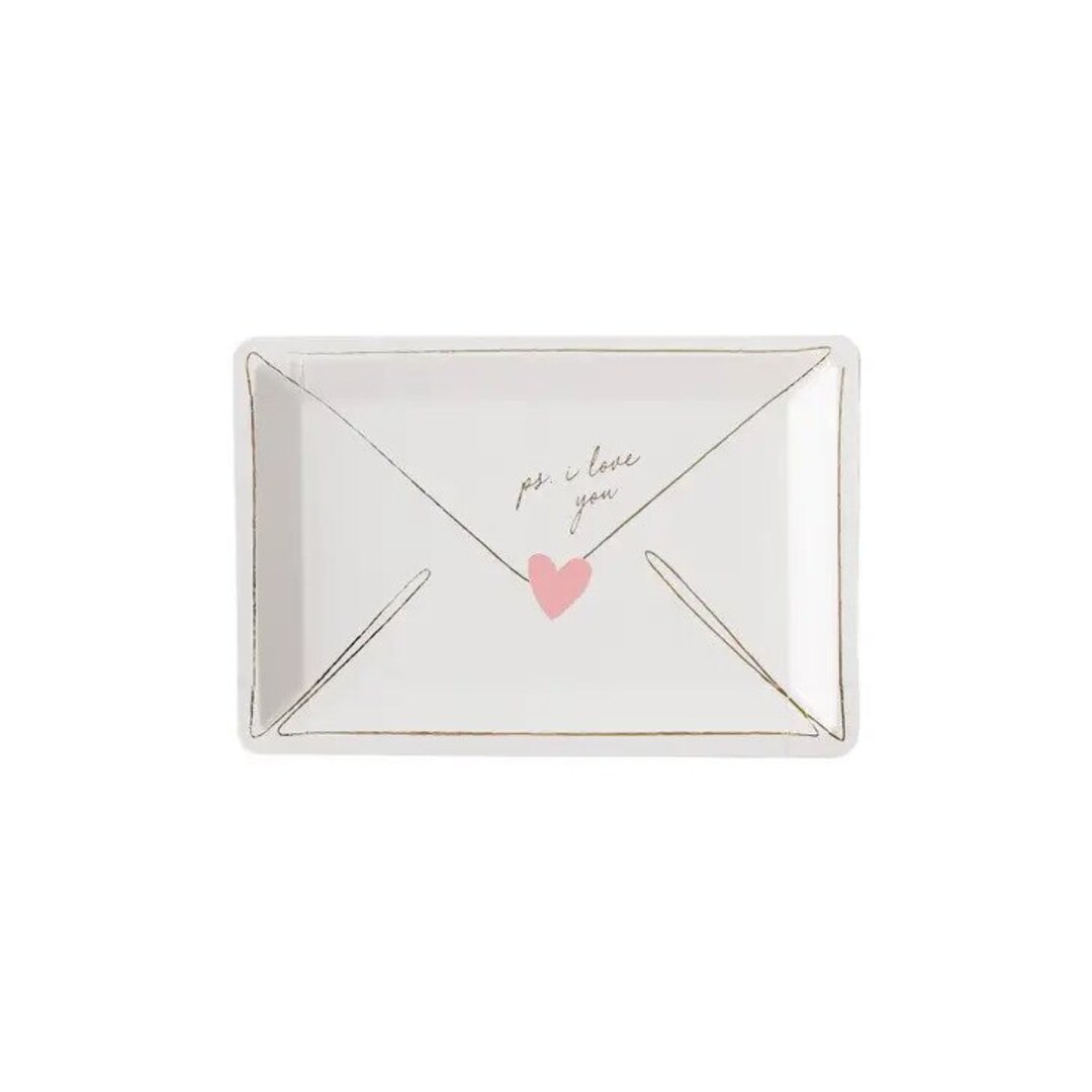 Love Note Envelope Plates, PS I Love You Plates, Galentines Plate ...