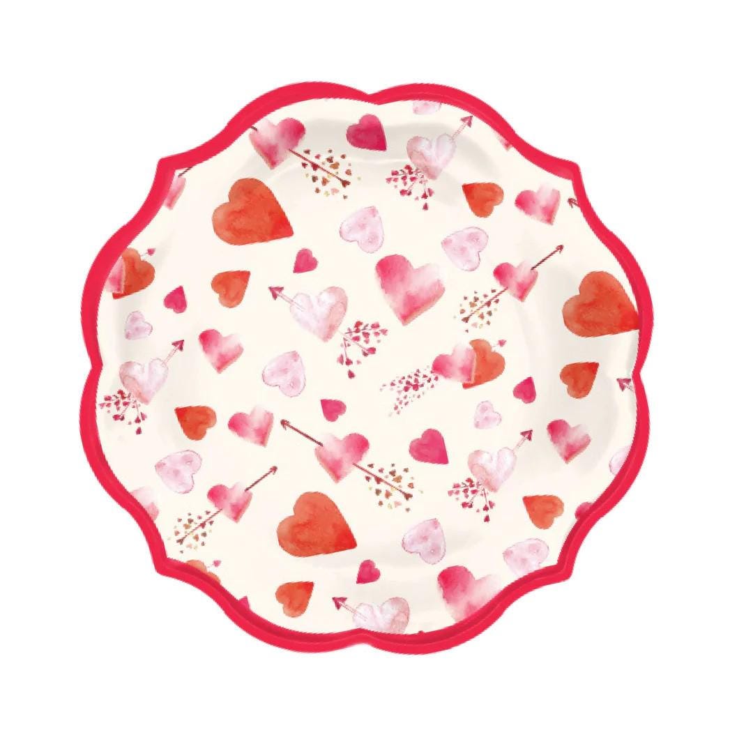 Scattered Hearts Plates, Valentines Day Plates, Heart Plates, Holiday ...
