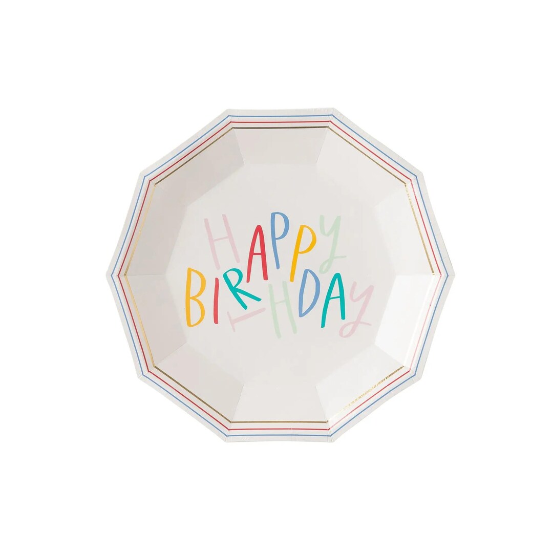 Happy Birthday Dinner Plates, Large Paper Plates, Rainbow Plate ...