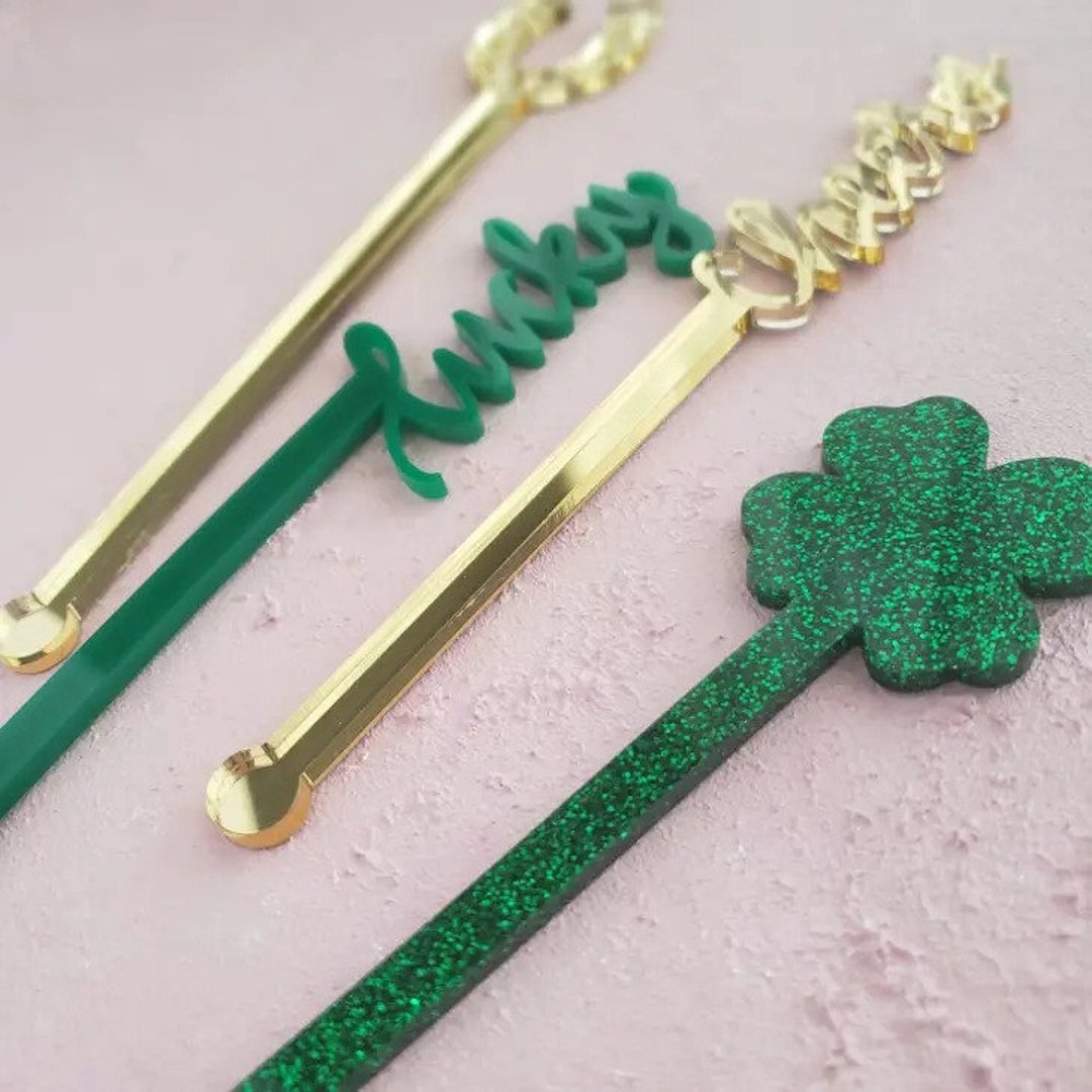 Acrylic Shamrock Drink Stick, Shamrock Party Stirrer, Saint Patrick ...